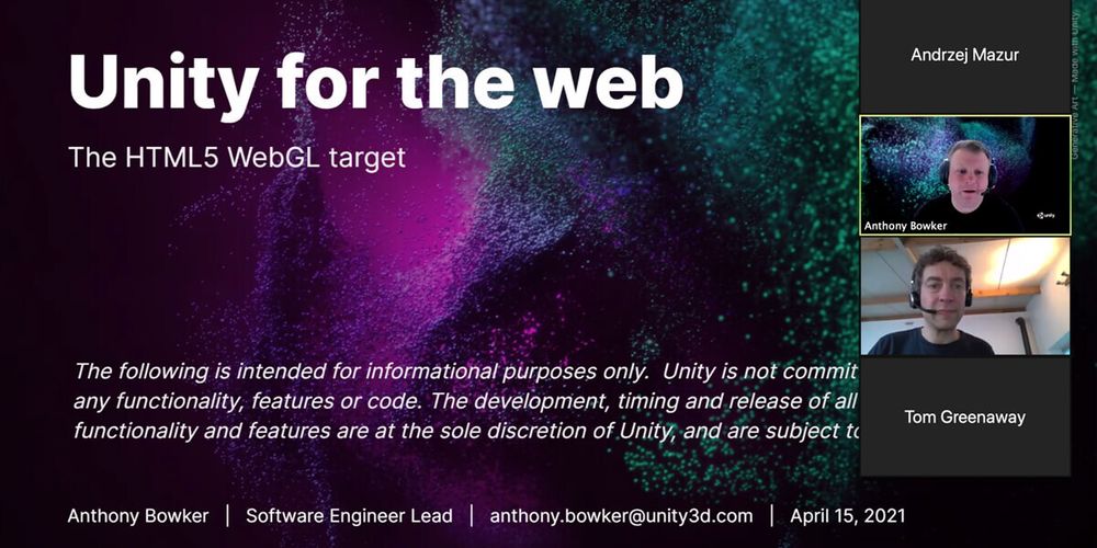 W3C Games CG April 2021: Unity and WebCodecs - The Interledger Community 🌱